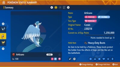Shiny Articuno-Galar 6IVs Tera Type: Psychic Pokémon Scarlet and Violet ...