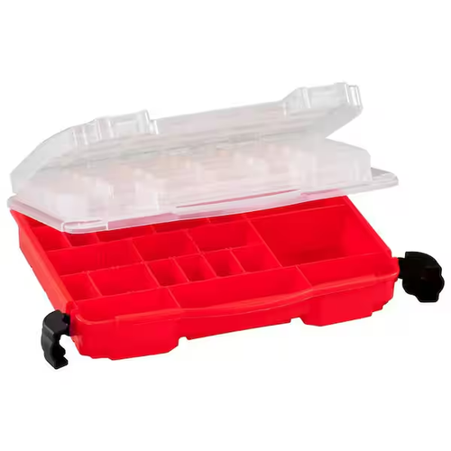 Plano Small Parts Organizer Box 54 Compartment Double Cover Lockjaw Red ...