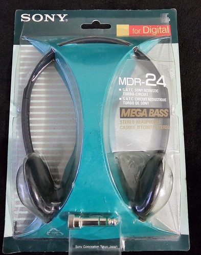 SONY MDR-24 Mega Bass Dynamic Stereo Headphones Vintage Rare NEW/SEALED ...