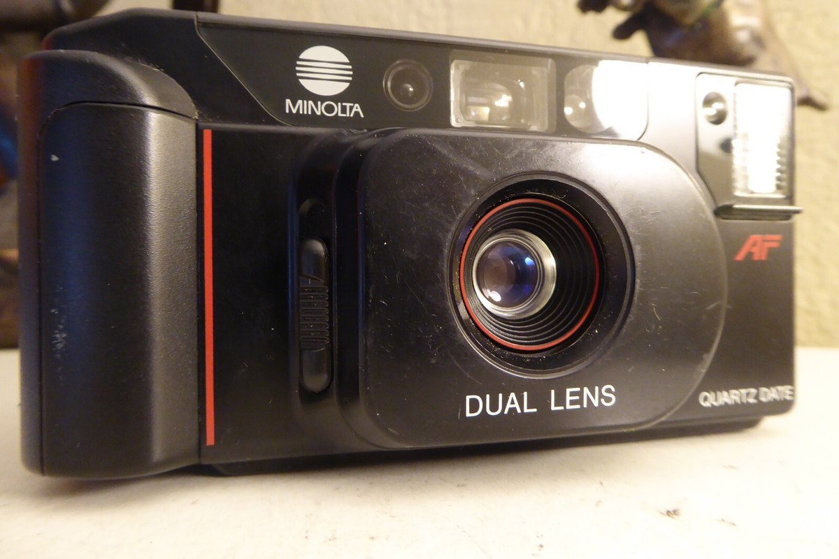 Minolta Mac-Dual Quartz Date 35mm point and shoot film camera horestco ...