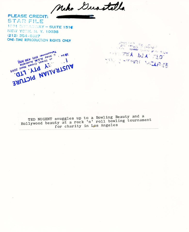 Vintage Press photograph TED NUGENT - Photographer: Mike Guastella | eBay