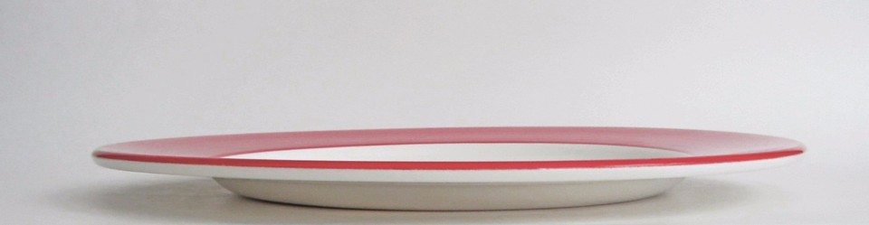 DUDSON Fine China Red Rim Dinner PLATES 11 3/8" made in England SET-4 ...