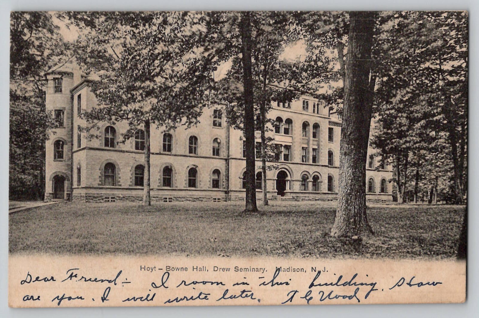 Hoyt-Bowne Hall Drew Seminary Madison NJ New Jersey 1900's UDB Vtg ...