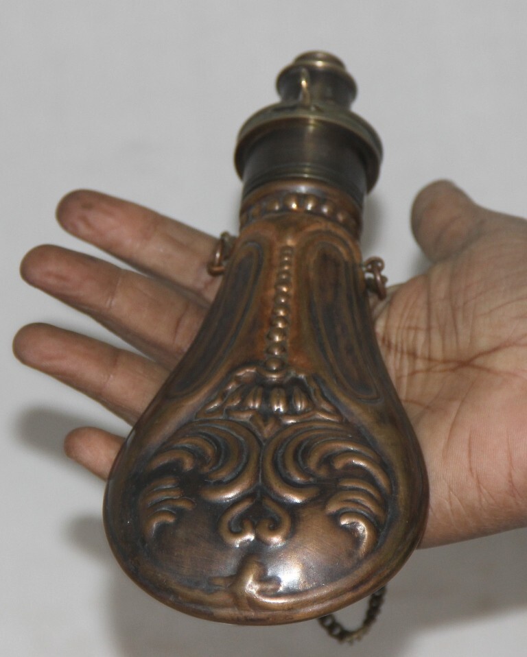 Antique Brass Decor Old Indian Home Decor Original Gun Powder Flask | eBay
