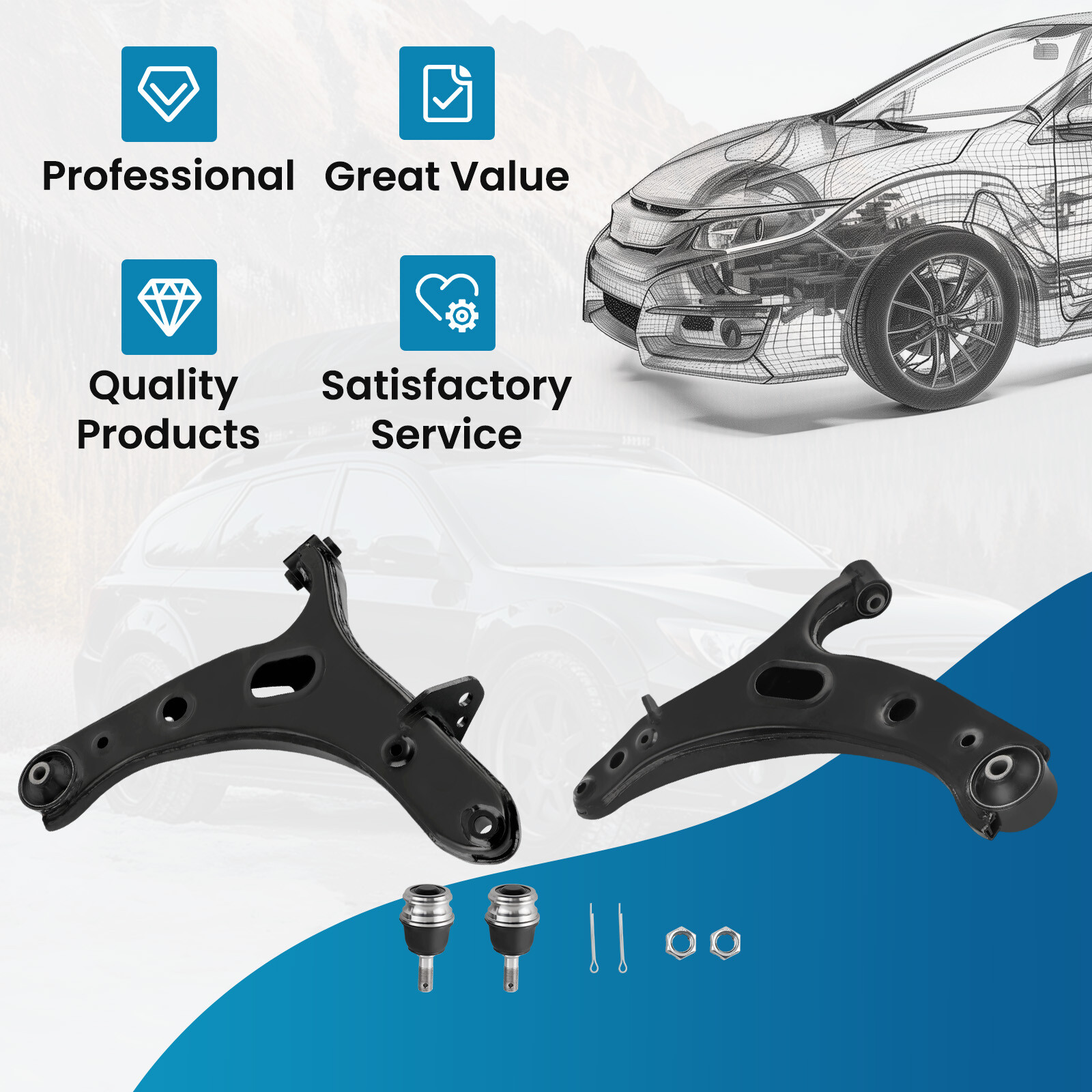 2x Suspension Front Lower Control Arm Kit For 2010-2014 Subaru Legacy ...