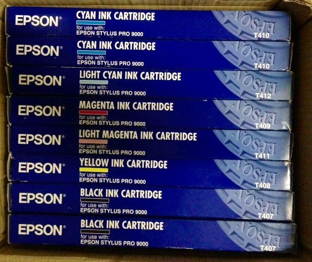 8 x Original Ink Epson Stylus Pro 9000 / T407 T408 T409 T410 -T412 ...