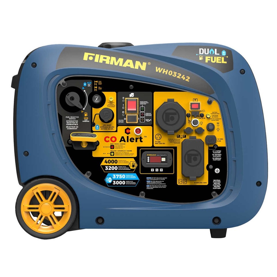 FIRMAN INVERTER ELECTRIC GENERATOR DUAL FUEL PORTABLE MOTORHOME RV 3200 ...