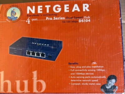NETGEAR 4 PORT 10/100 MBPS DUAL SPEED HUB DS104 | eBay
