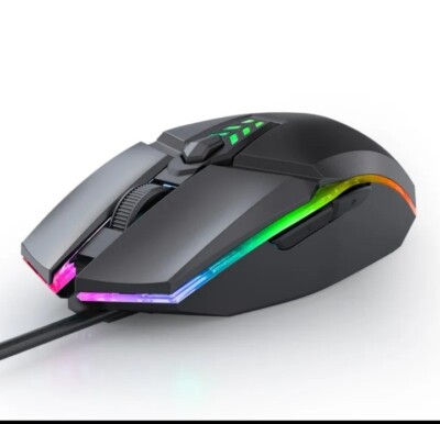 Wired Gaming Mouse 1600 DPI Optical 6 Button Mouse With RGB Lighting | eBay