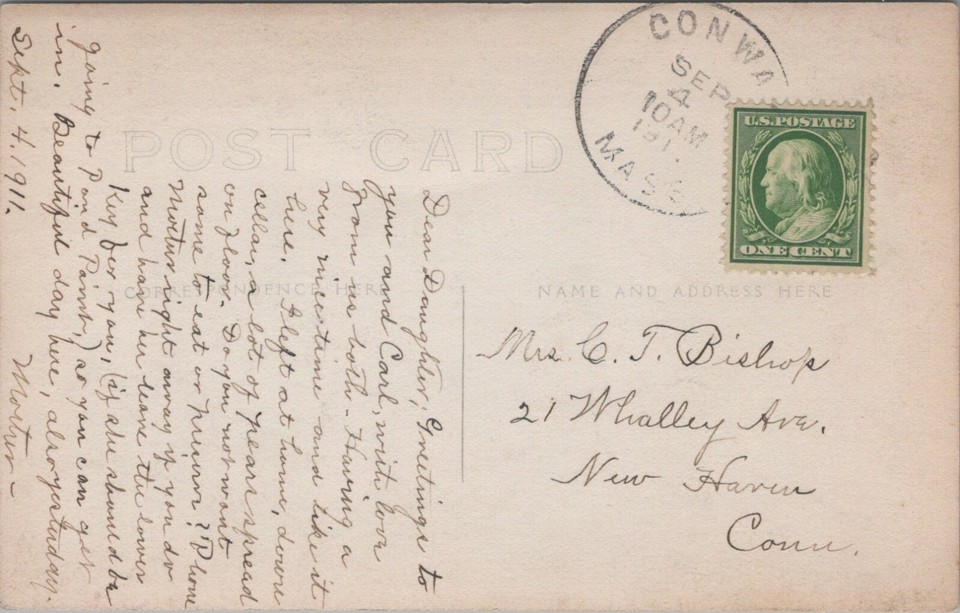 Conway MA Postcard RPPC Private Residence Back of House 1911 | eBay
