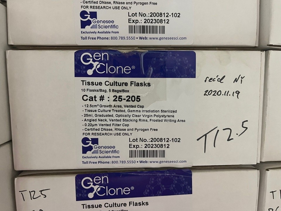 BOX 50 - GenClone Sterile Cell/Tissue Culture Flasks T-12.5 w/Filter ...