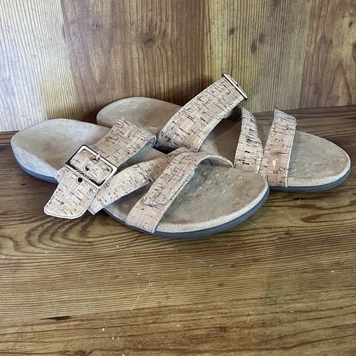 Vionic Skylar Cork Gold Adjustable Slide Women’s Sandals size 10 | eBay