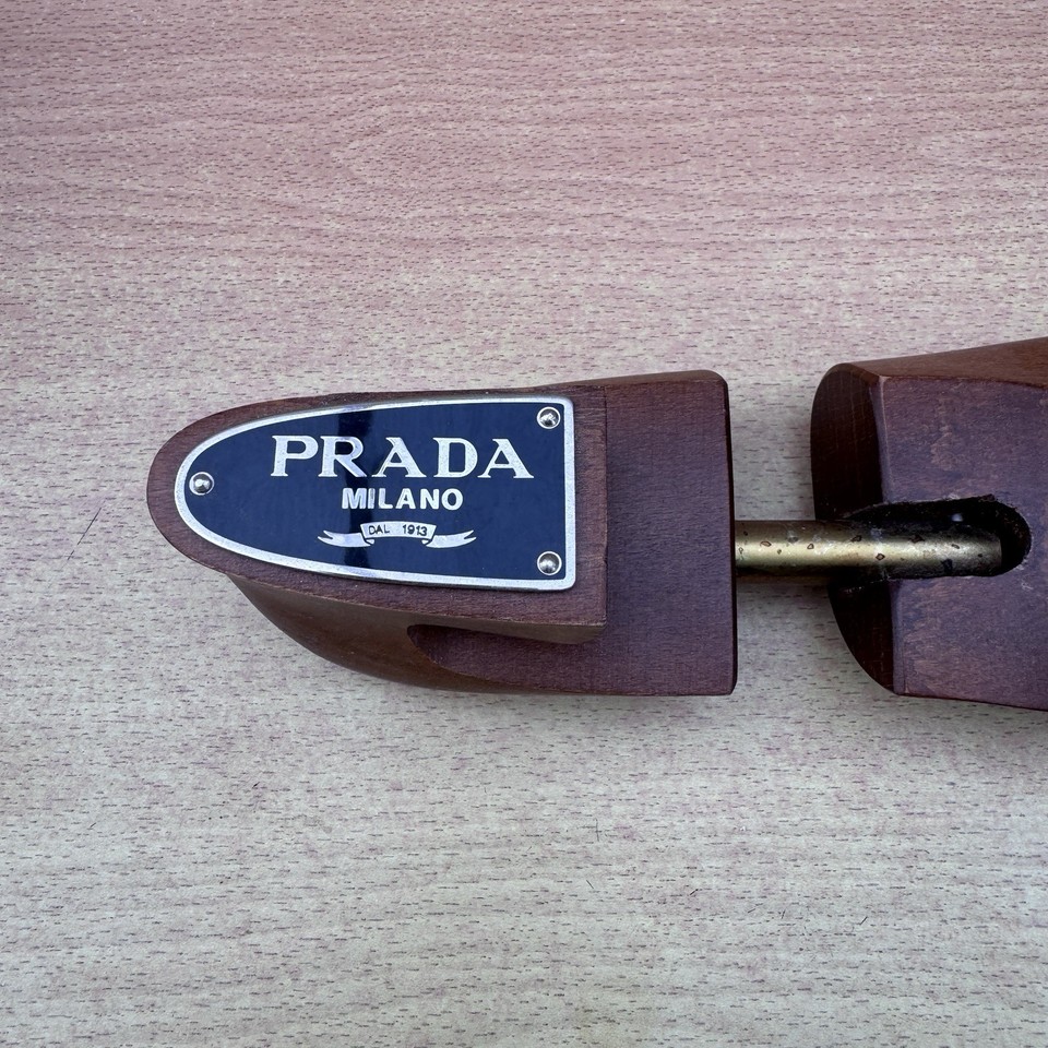 Vintage Prada Shoe Tree Display Wood Left foot | eBay UK