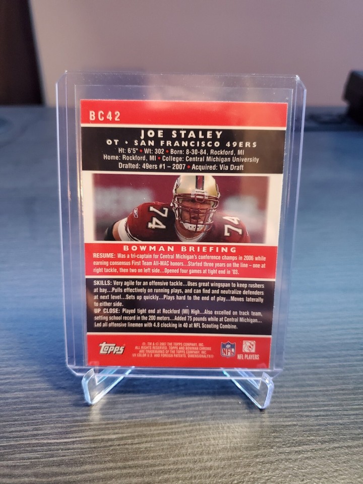 2007 Bowman Chrome #BC42 Joe Staley RC | eBay