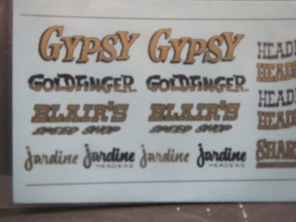 NEW Drag Racing Names 1/25 Decal from Fremont Racing Specialties | eBay