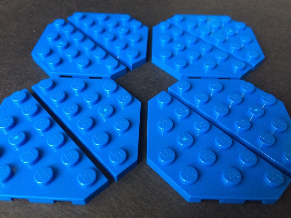 LEGO Lot Of 8 Blue Wedge Base Plate 3x6 Cut Corner Building Plates ...