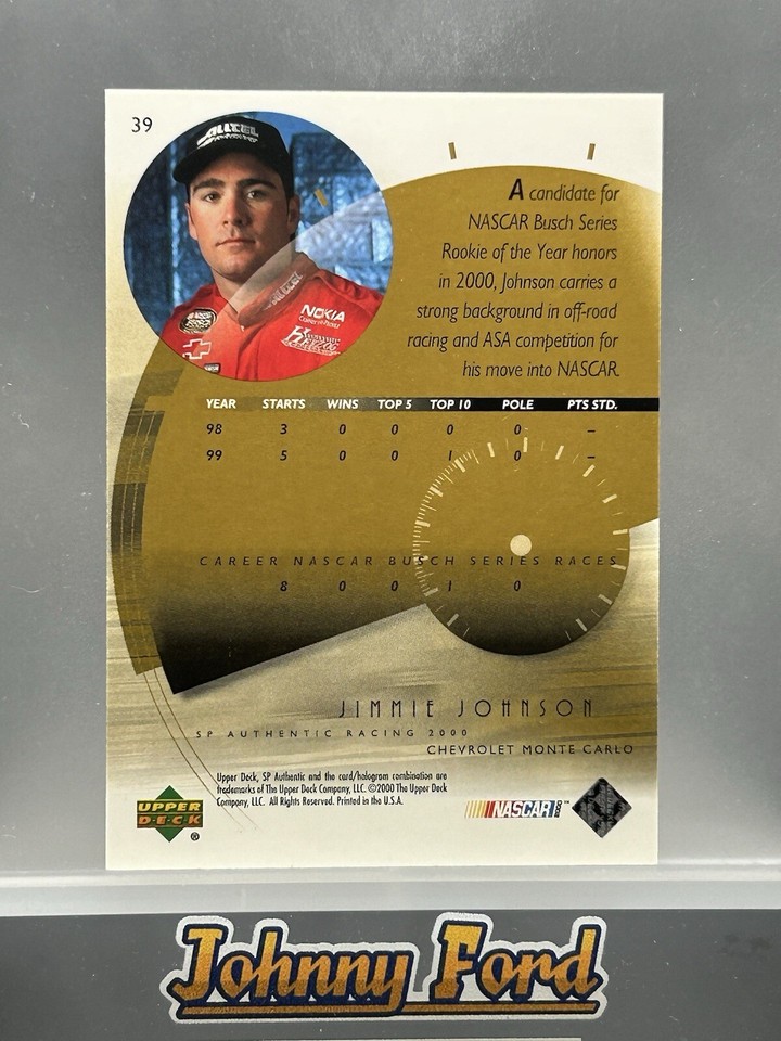 2000 SP Authentic #39 Jimmie Johnson Rookie RC NASCAR | eBay