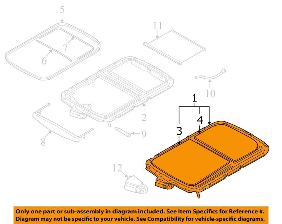 Mini Cooper Sunroof Panoramic Roof Frame 54107355233 07-16 R55 R56 R60 ...
