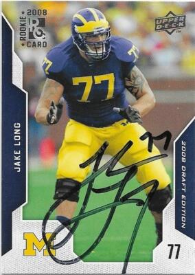 JAKE LONG Autographed Signed 2008 Draft Edition ROOKIE card Michigan ...