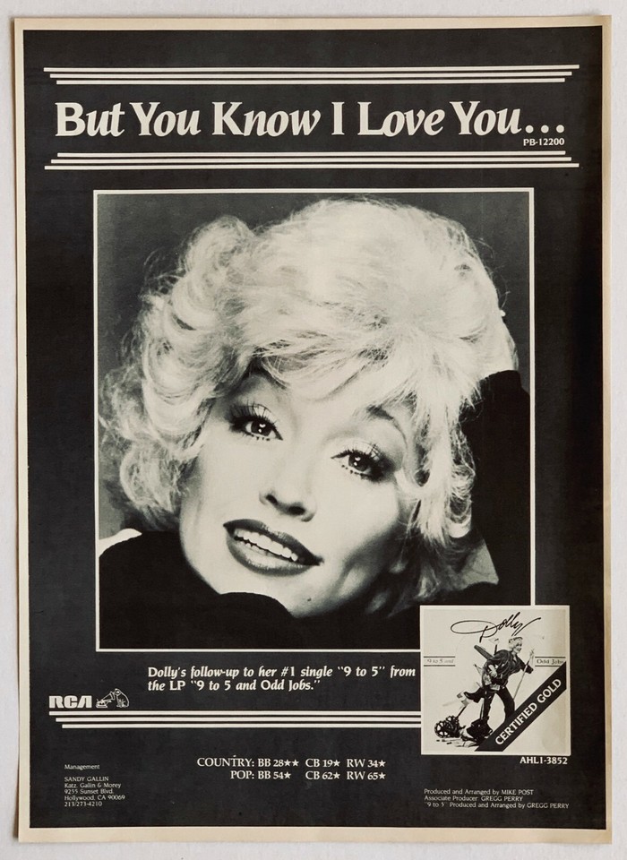 DOLLY PARTON 1981 original POSTER ADVERT BUT YOU KNOW I LOVE YOU | eBay