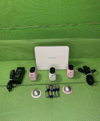 NETGEAR ARLO Base Station Wireless Wi-Fi VMB3000 Hub AND 3 VMC3030 ...