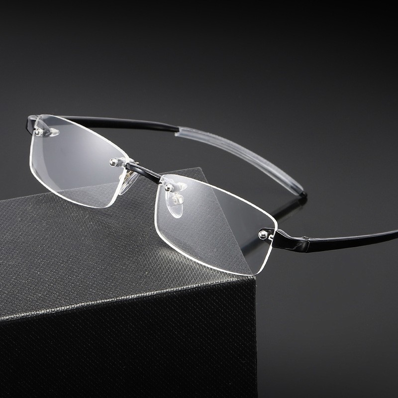 3PK Men Rimless Reading Glasses Ultralight Black TR90 Frames Flexible ...