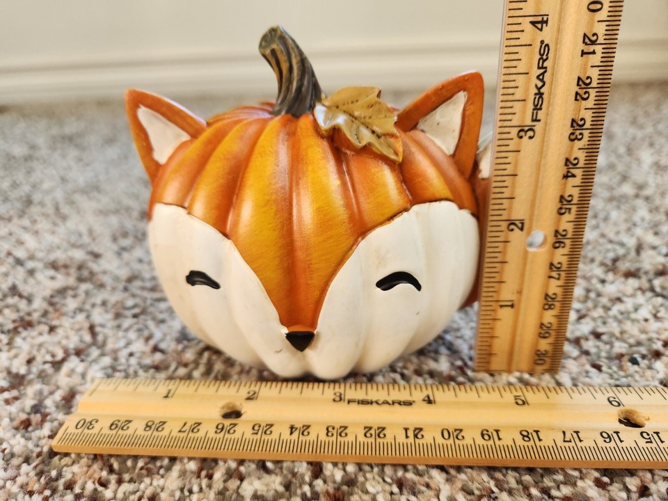 FOX PUMPKIN Figurine Fall Halloween Décor Figurine Resin NEW | eBay