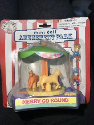 AMUSEMENT PARK MINI DOLL MERRY GO ROUND RIDE TRAIN SCALE | eBay