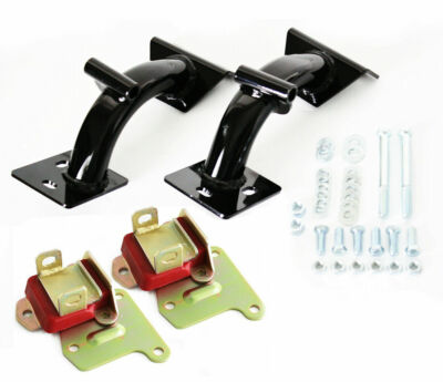 63-67 Chevy Truck Black Tubular V8 Engine Mounts w/ Polyurethane 350 ...
