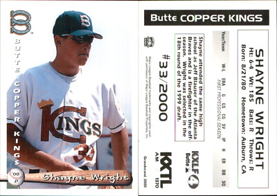 Shayne Wright 2000 Grandstand Butte Copper Kings RC FREE SHIP *AutographDen* | eBay