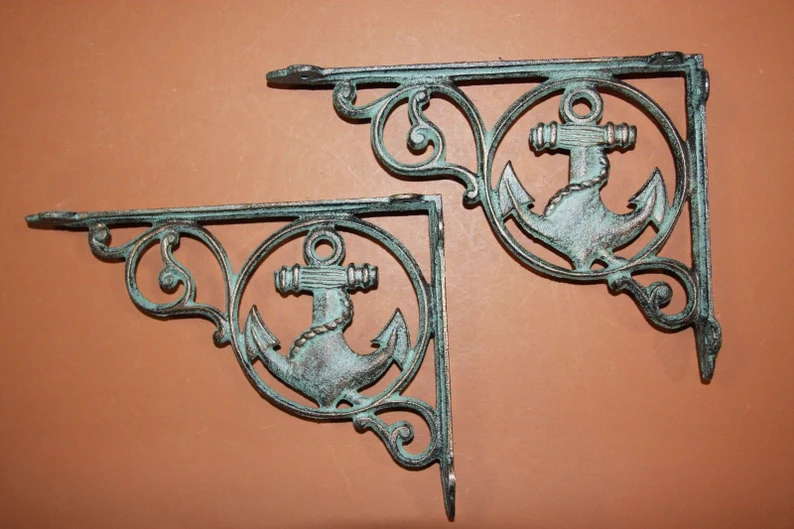 NAUTICAL Anchor Shelf Bracket,Mariners decor,beach decor,boats, gifts B ...
