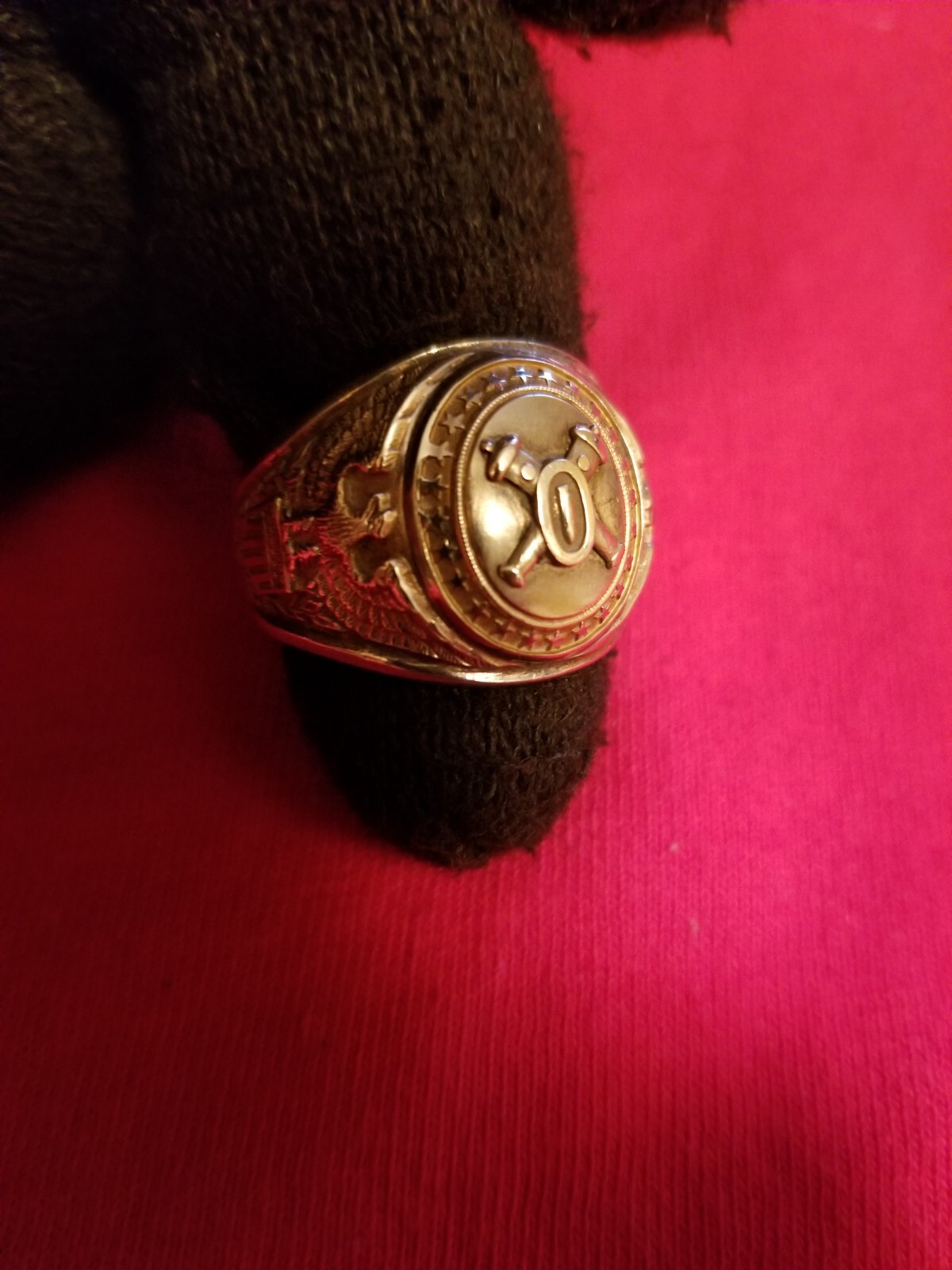 WWII WW2 10K Gold STERLING SILVER US MILITARY Ring Si… - Gem