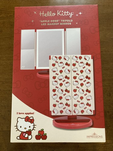 Impressions Vanity Hello Kitty TriFold LED Makeup Mirror New Apple Core ...