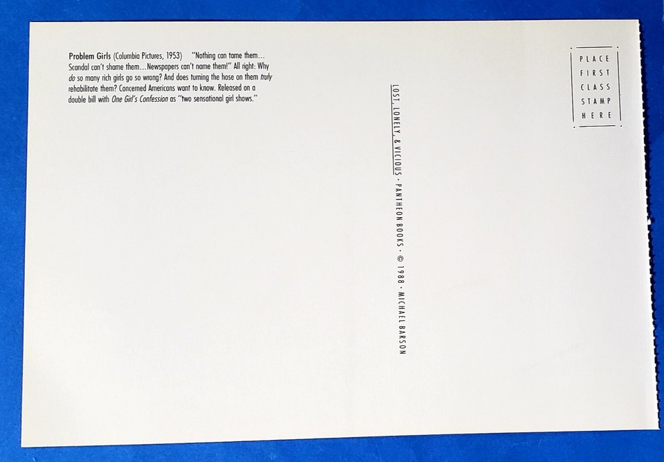 Postcard B Movie "Problem Girls" 1953 8.5"x5.5" Helen Walker Ross ...