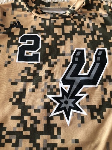Adidas San Antonio Spurs Kawhi Leonard Sleeved Military Camo Jersey ...