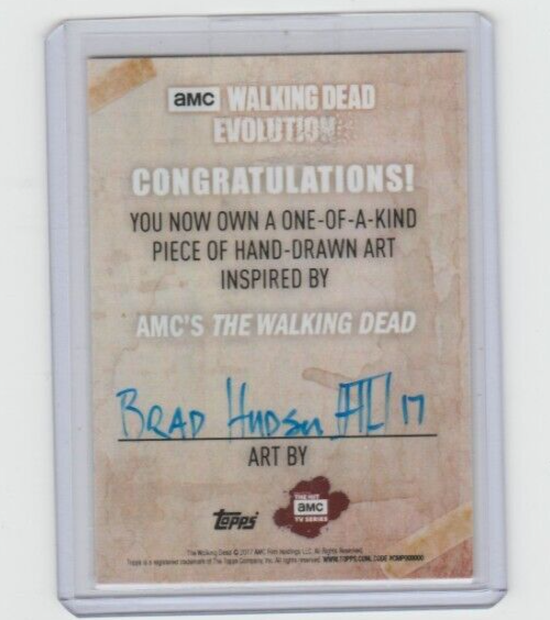 WALKING DEAD EVOLUTION GOVERNOR SKETCH CARD BY ARTIST BRAD HUDSON 1/1 ...