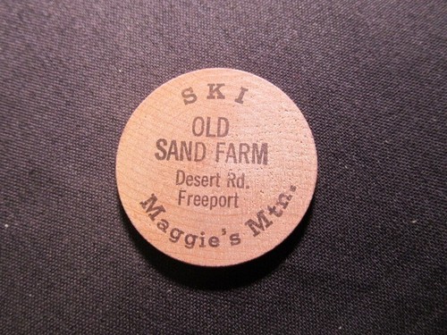 Freeport, California Wooden Nickel Token- Ski Maggie's Mtn. / Old Sand ...
