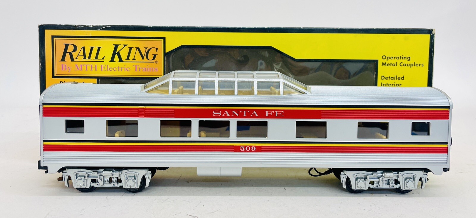 MTH Rail King O O27 Santa Fe Streamlined Vista Dome Car #509 30-6121 | eBay