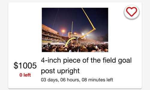 Historical Vanderbilt 4-inch piece of the field goal post upright | eBay