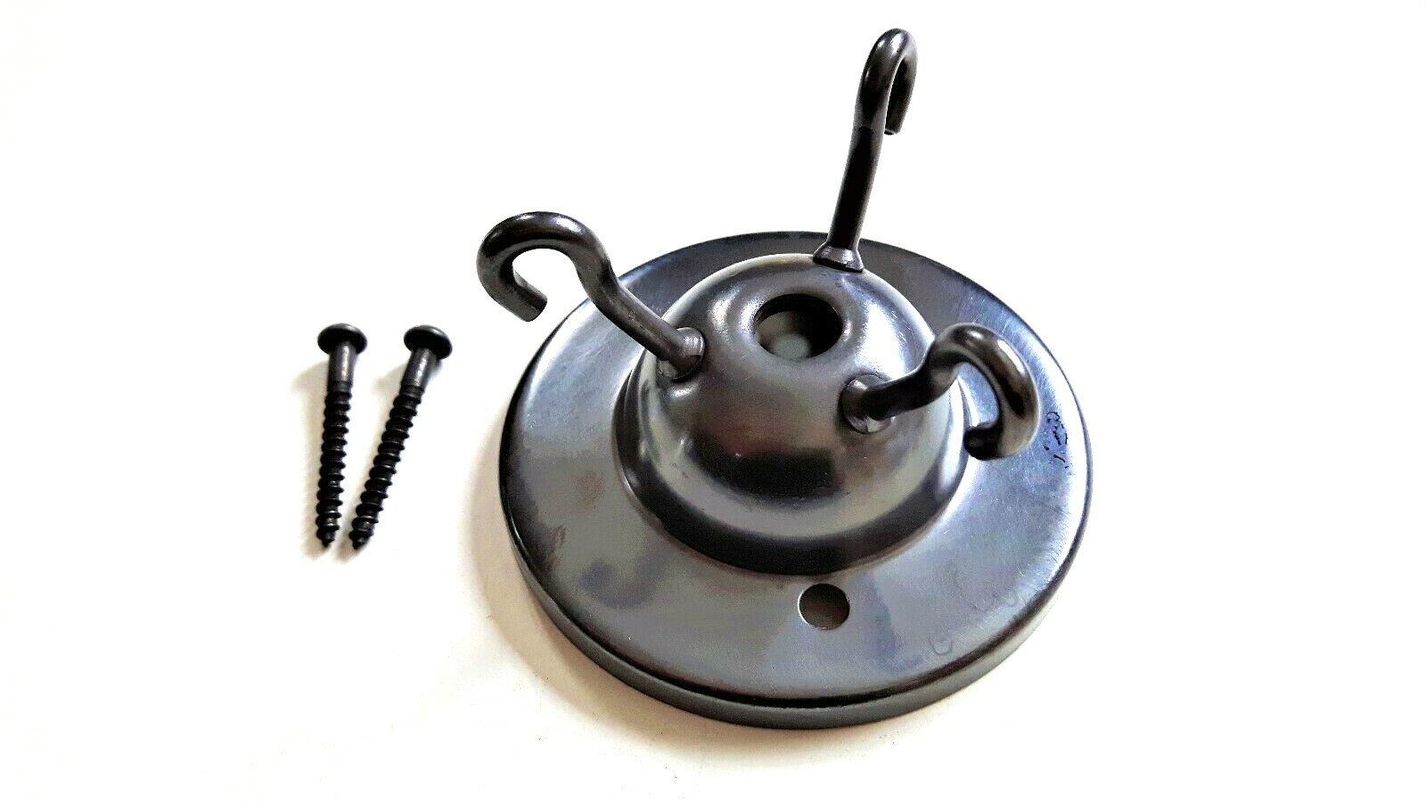 3 hook ceiling rose plate + 1 1/4" screws light fitting 10mm thread ...