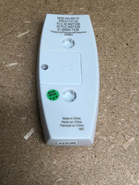Hunter Geniune Replacement Handheld Ceiling Fan Remote Control ...