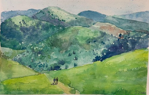 Custom Watercolor Painting: Landscape, Houses, Flowers etc. - Artist: J ...