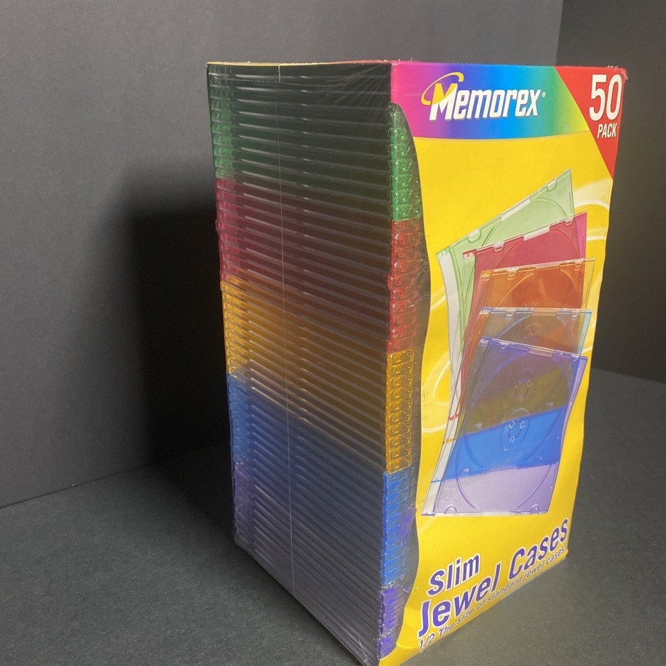 Memorex Multi Color Slim Jewel Cases 50 Pack CD DVD | eBay
