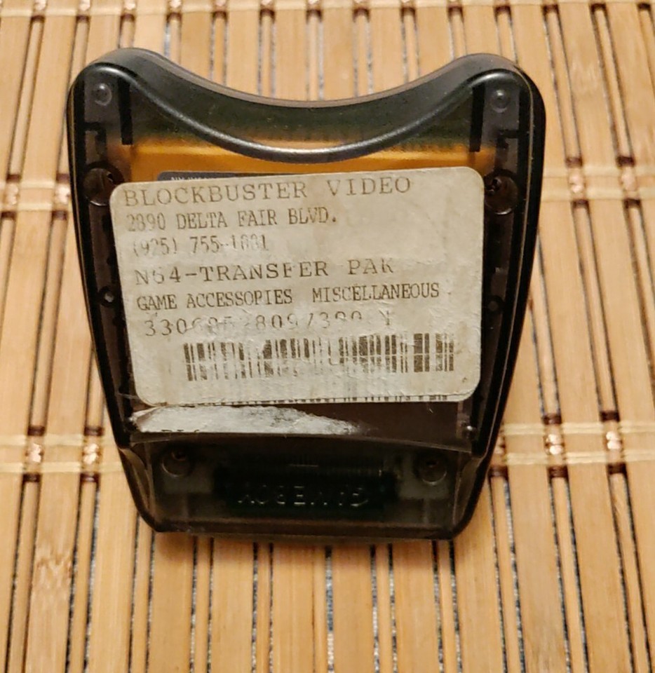 Nintendo 64 N64 Authentic OEM Transfer Pack Gameboy Adapter Blockbuster ...