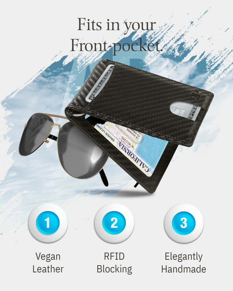 Slim Wallets For Men Bifold Mens Wallet With Removable Money Clip RFID ...