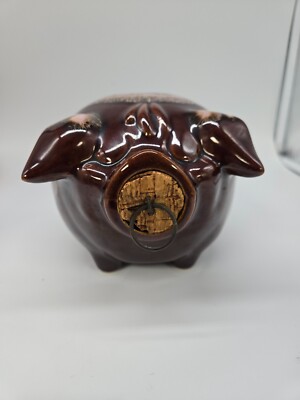Vintage Hull Pottery 1957 "Corky Pig" Piggy Drip Glaze Piggy Bank ...