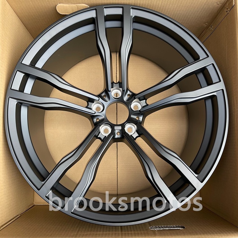 22" SATIN BLACK STAGGERED WHEELS RIMS FIT BMW X5 E70 F15 X6 E71 F16 ...