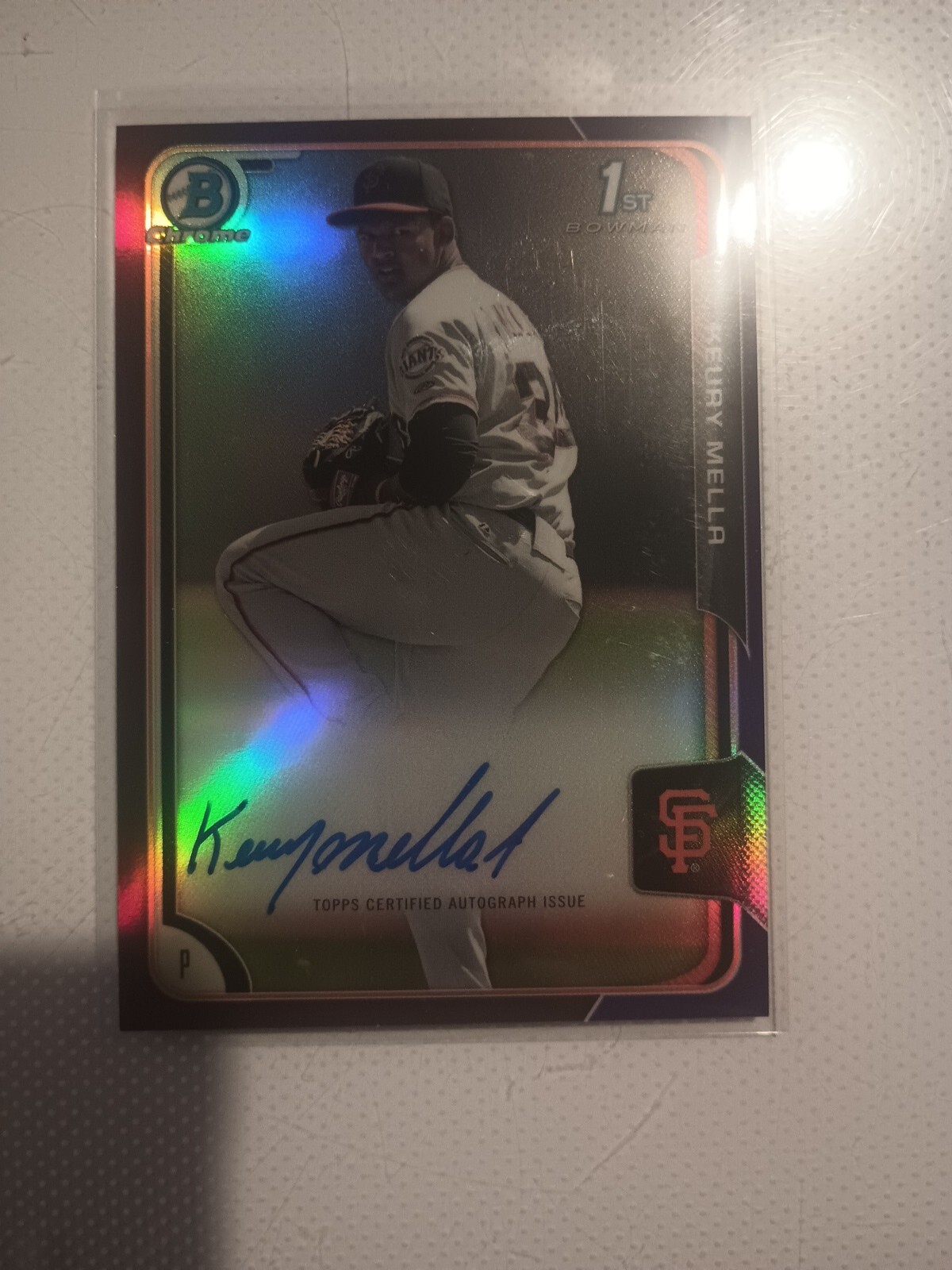 Keury Mella 2015 Chrome 1st Bowman Auto Purple Refractor #BCAP-KM #/250 ...