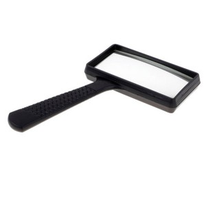 NEW LARGE 3X RECTANGLE MAGNIFYING GLASS MAGNIFIER LENS (REAL GLASS ...
