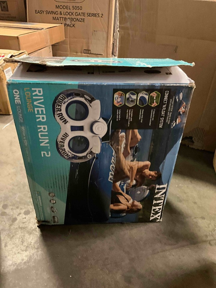 Intex River Run II Float Blue Two person Two 2 cup holder Backrest ...